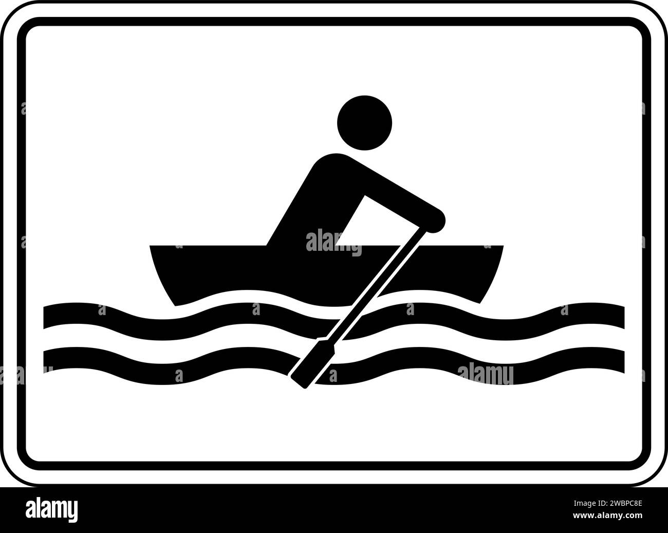 Water Safety Sign Warning - Rowing Area Stock Vector Image & Art - Alamy