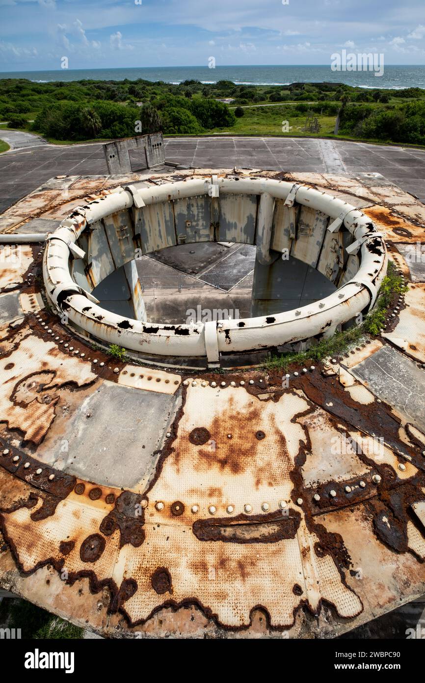 A view of the top of the launch pedestal still standing at Launch ...