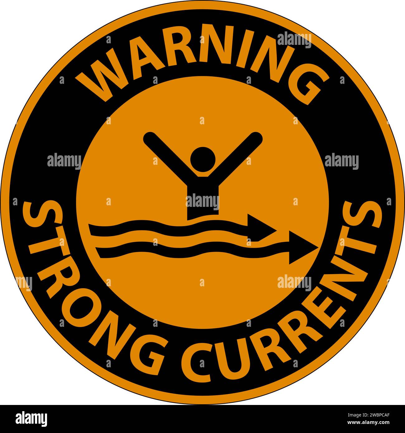 Water Safety Sign Warning - Strong Currents Stock Vector Image & Art ...