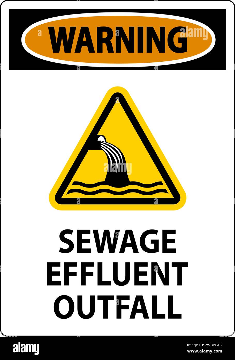 Water Safety Sign Warning - Sewage Effluent Outfall Stock Vector Image ...