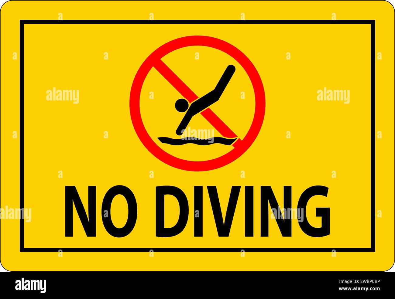 No Diving Sign, No Diving Stock Vector Image & Art - Alamy