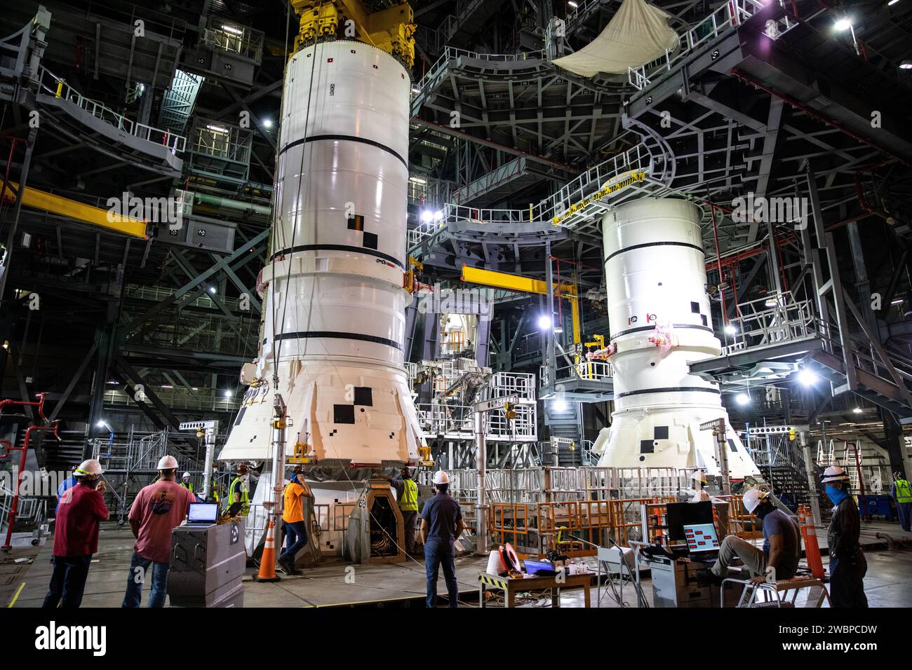 In the Vehicle Assembly Building (VAB) at NASA’s Kennedy Space Center in Florida, the second of ...