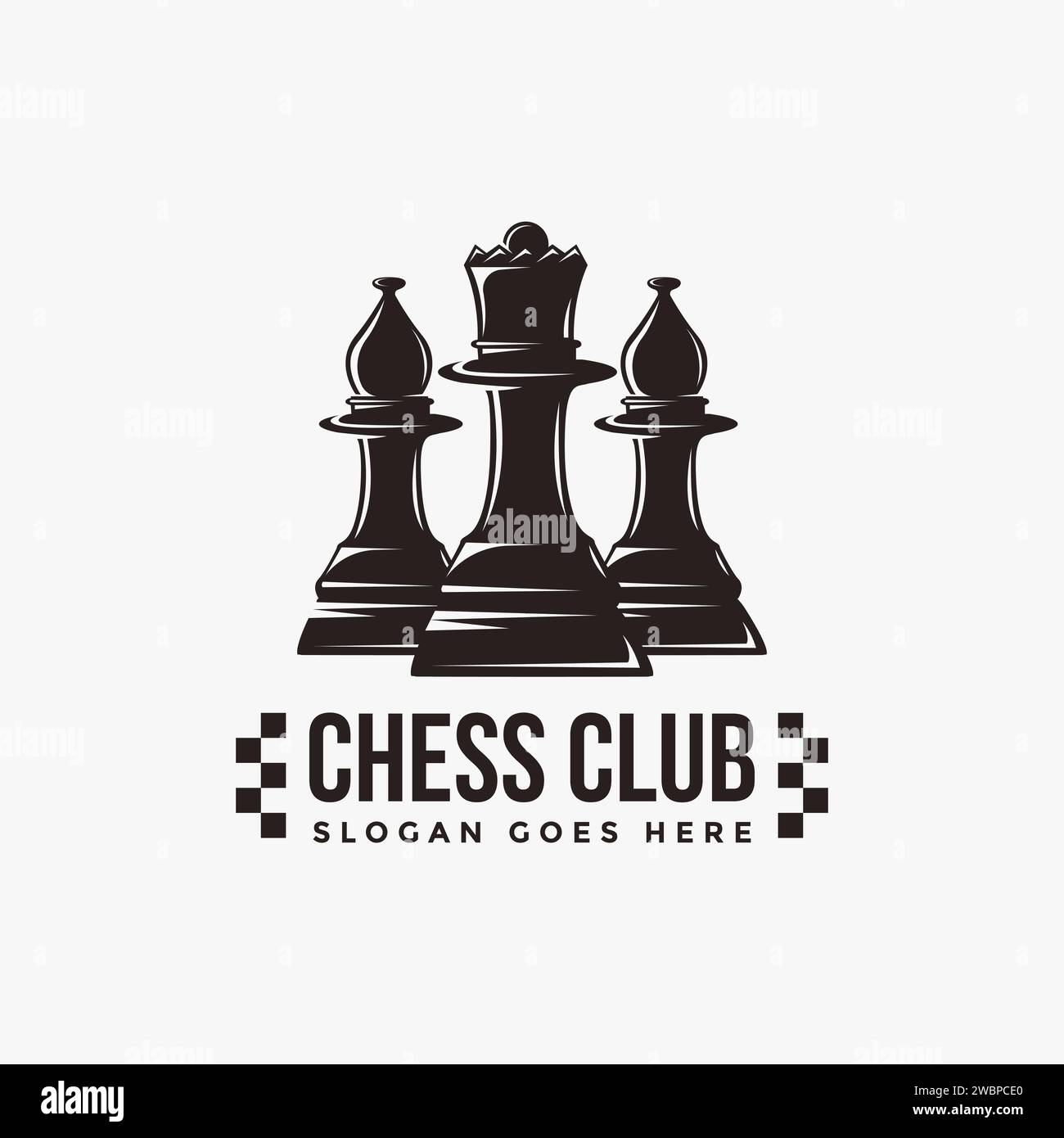 Vintage classic badge emblem chess club, chess tournament logo vector ...