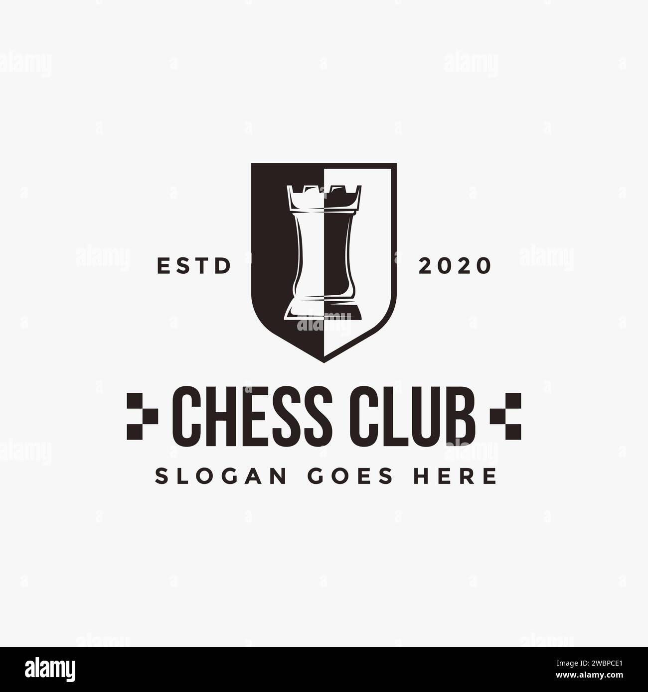 Vintage classic badge emblem chess club, chess tournament, rook logo ...