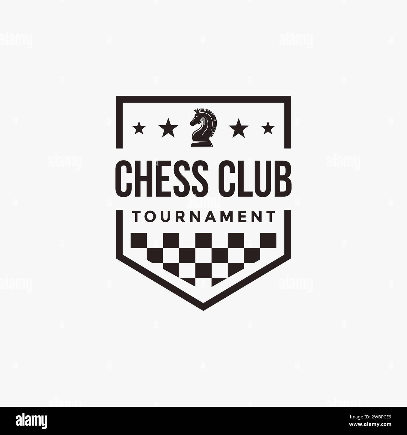Vintage classic badge emblem chess club, chess tournament logo vector ...