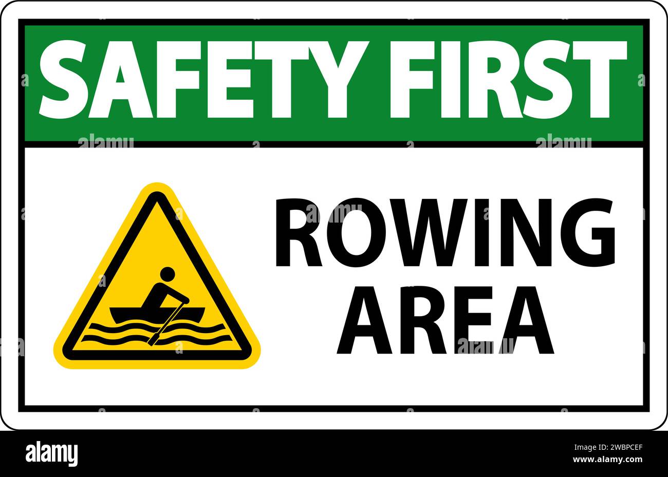 Water Safety First Sign - Rowing Area Stock Vector Image & Art - Alamy