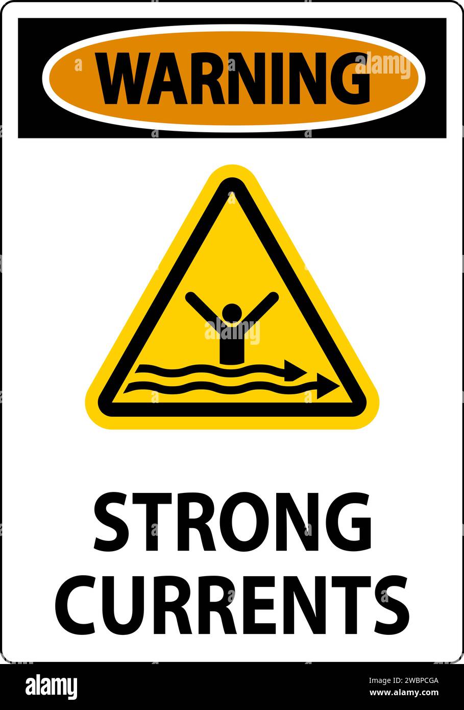 Water Safety Sign Warning - Strong Currents Stock Vector Image & Art ...