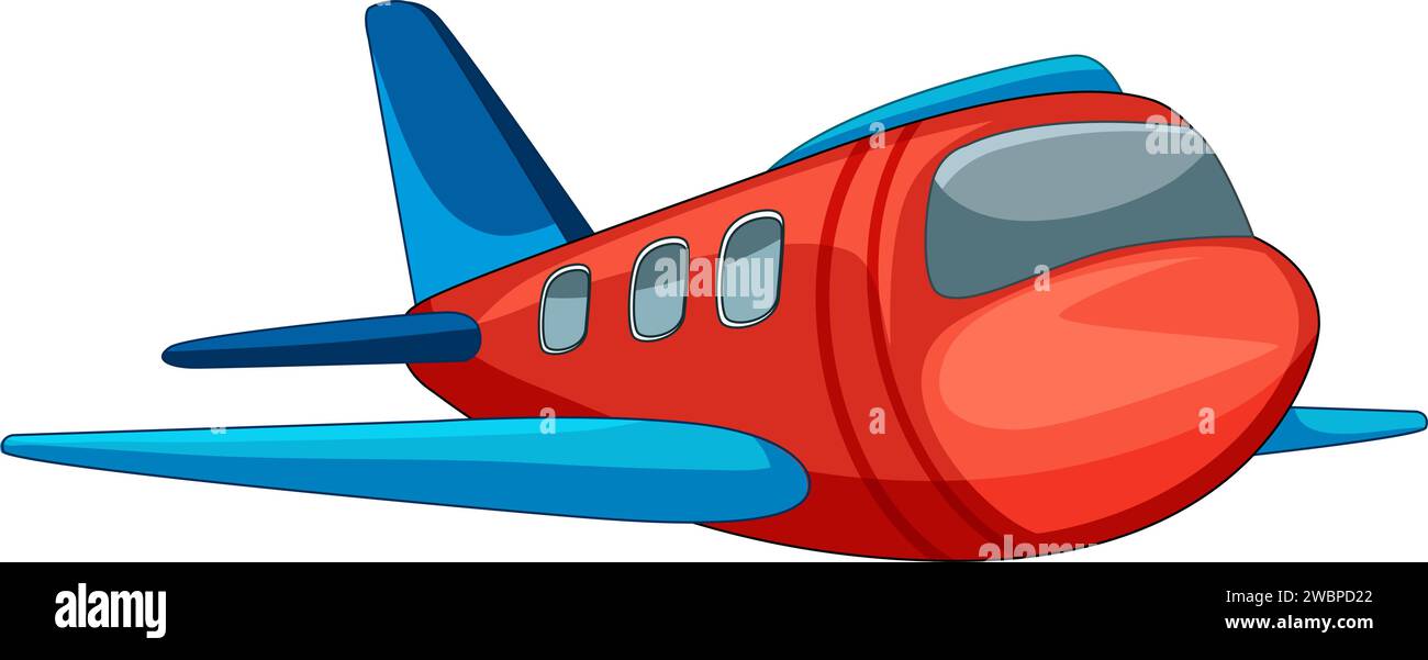 Vector illustration of a stylized red and blue airplane Stock Vector ...