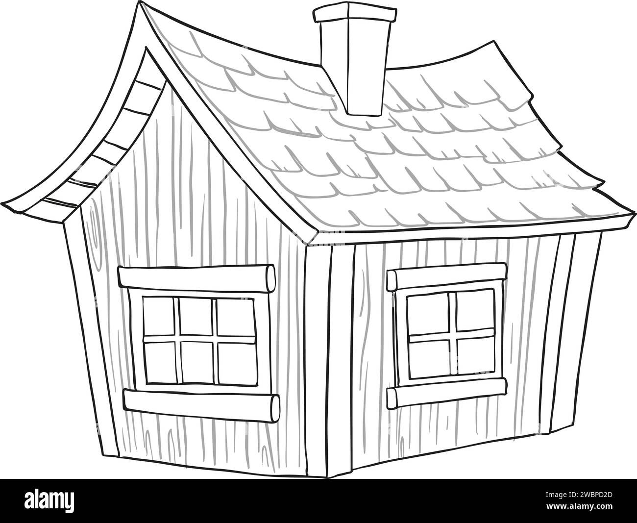 Black and white drawing of a small house Stock Vector Image & Art - Alamy