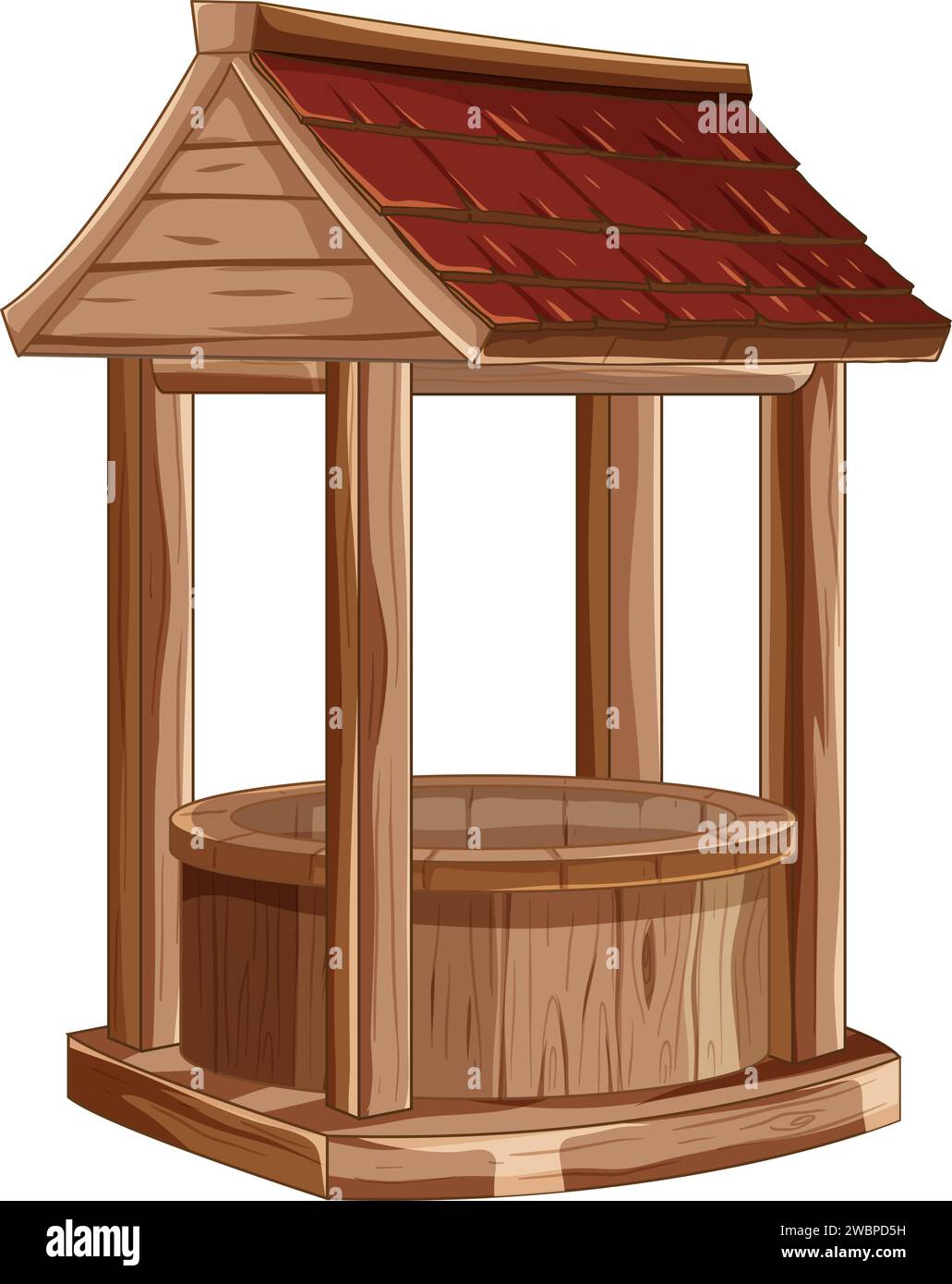 Cartoon of a traditional wooden water well Stock Vector Image & Art - Alamy
