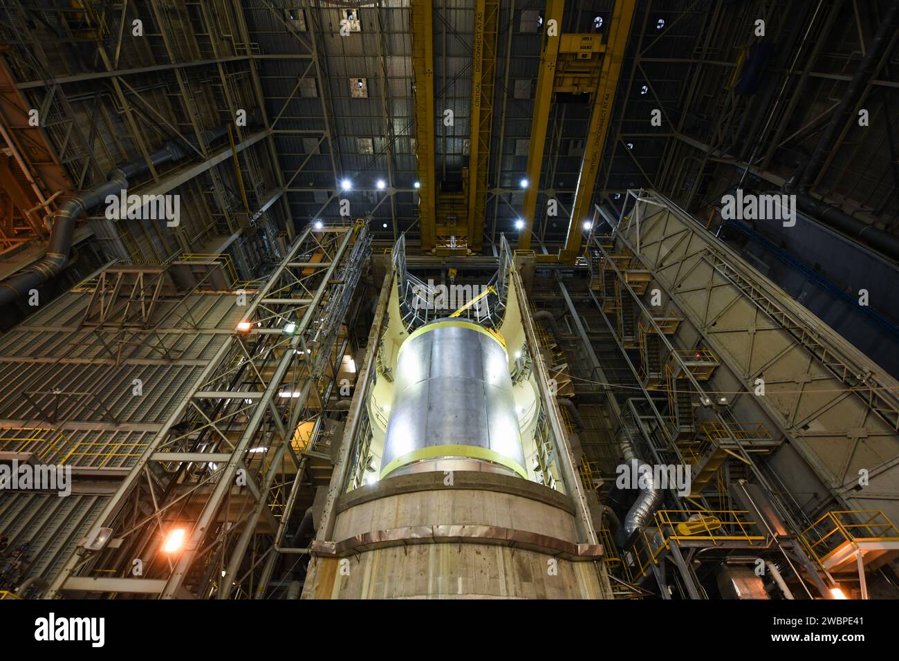 The CS2 LOX (liquid oxygen) tank was removed from Cell E at the Michoud ...