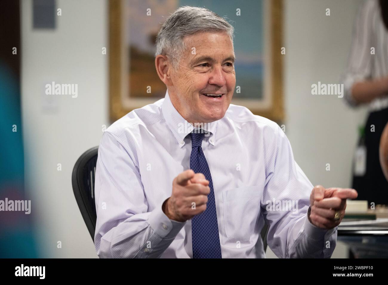 Bob Cabana, NASA associate administrator, speaks with the 2021 ...