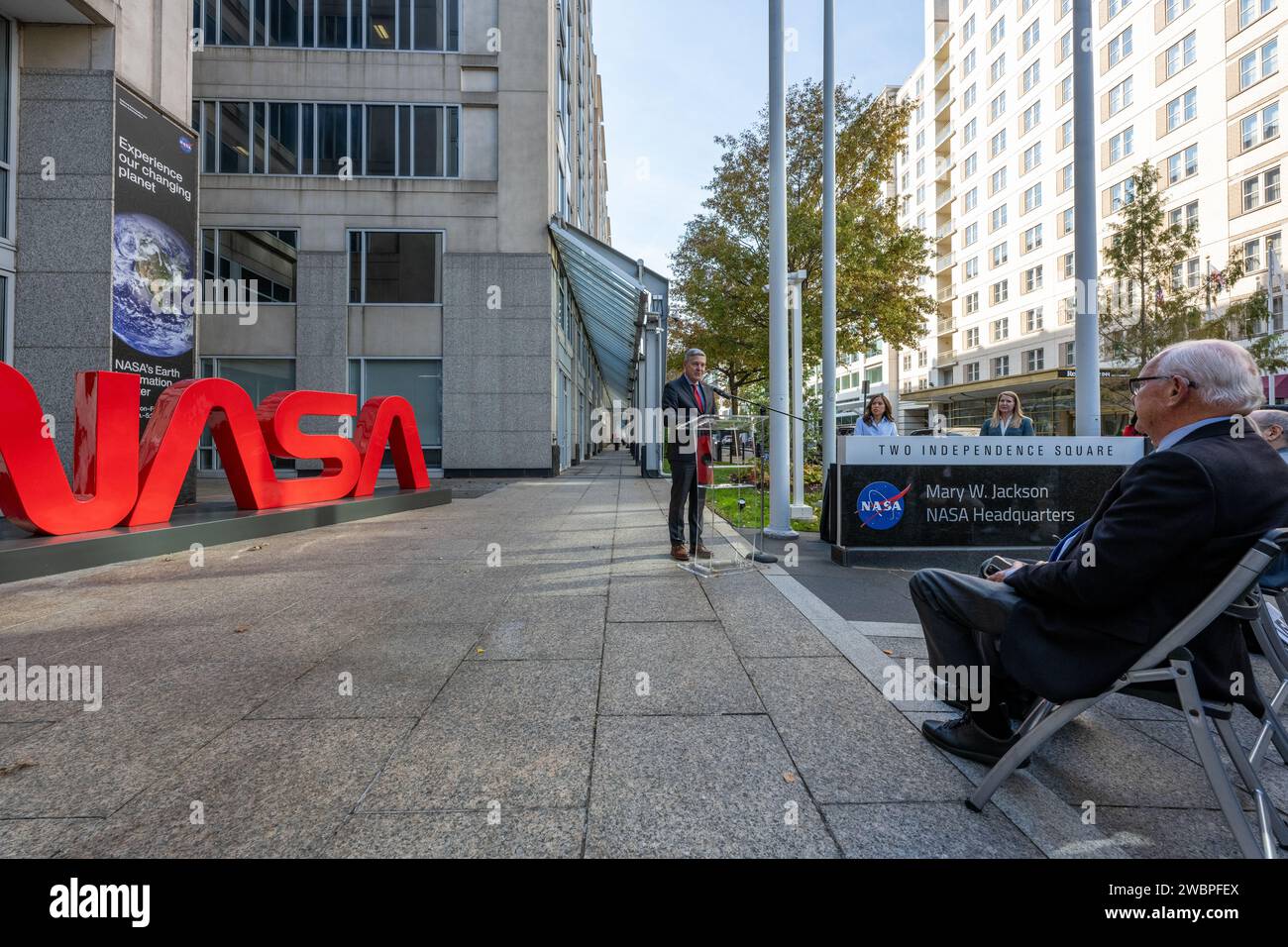 NASA Associate Administrator Bob Cabana delivers remarks during a ...
