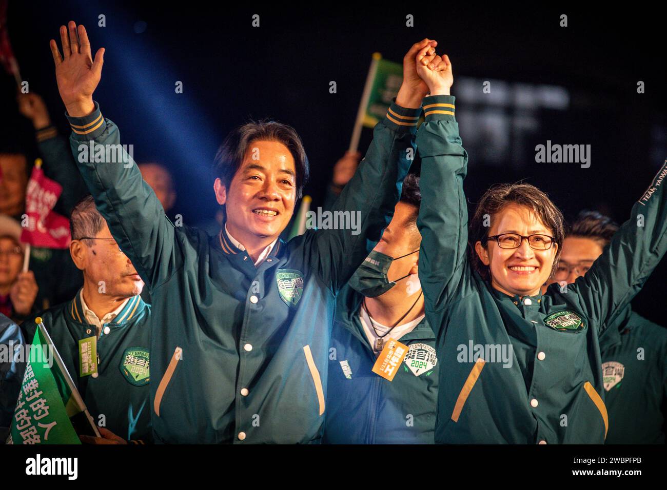 Taiwan, Jan 11, 2024. President candidate and vice-president candidate ...
