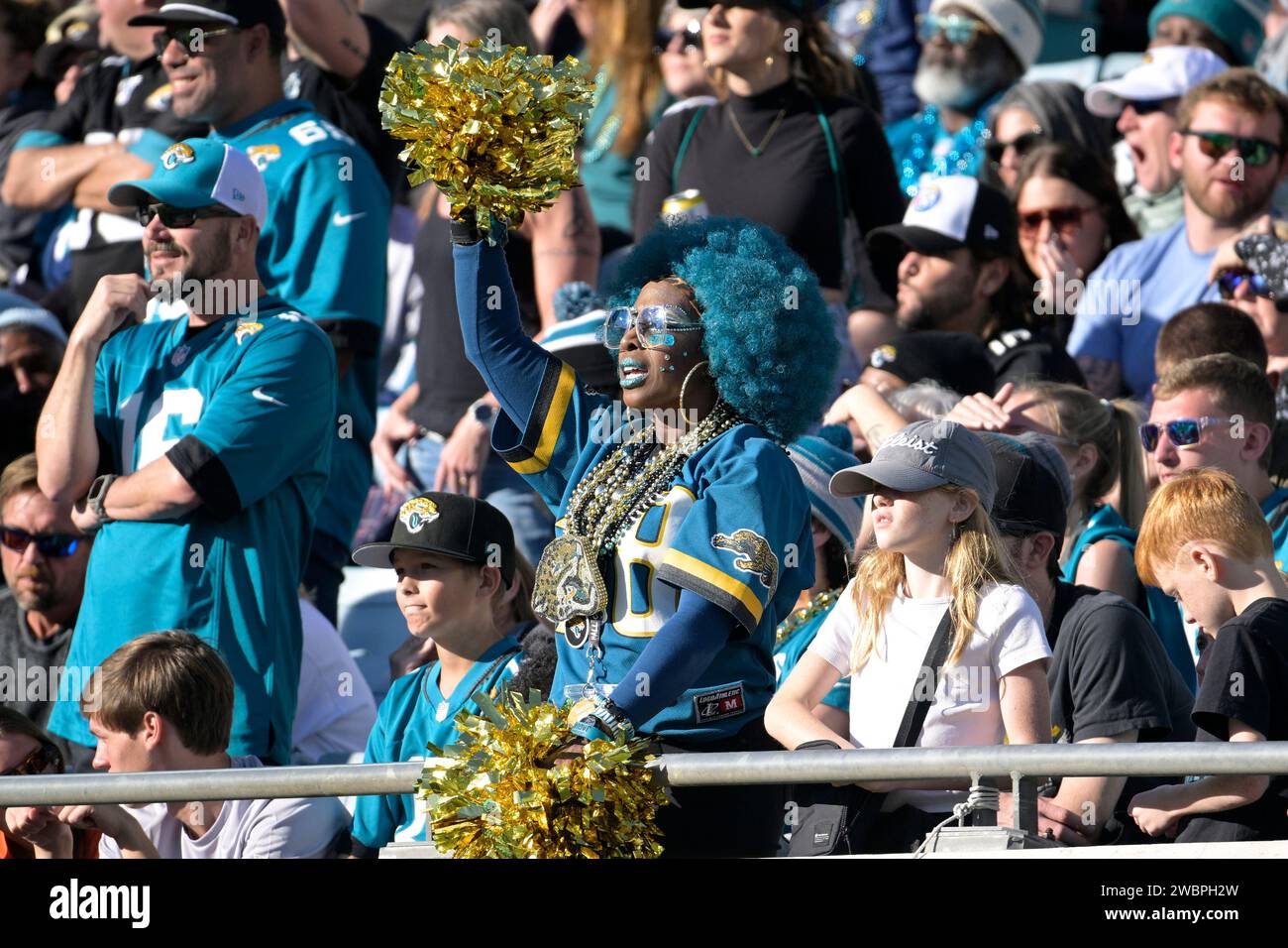 Spectators watch in the stands during the second half of an NFL ...