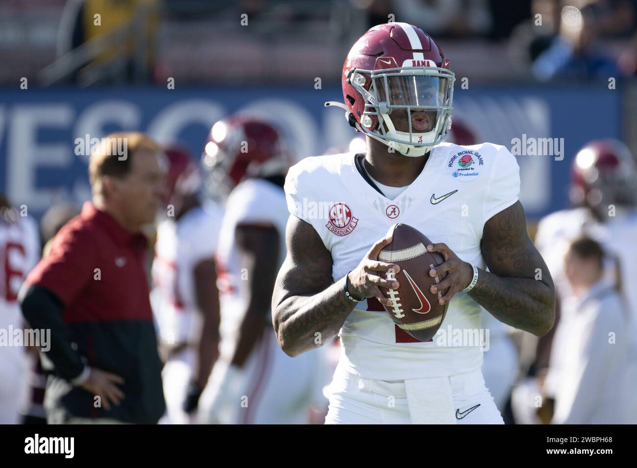 Pasadena, USA. 01st Jan, 2024. Alabama Crimson Tide quarterback Jalen ...