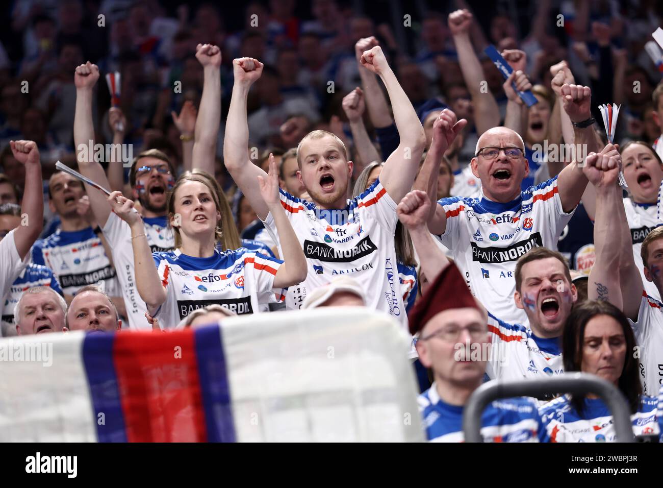 Berlin, Germany, 11/01/2024, Fans of Faroe Islands during the Men's EHF ...