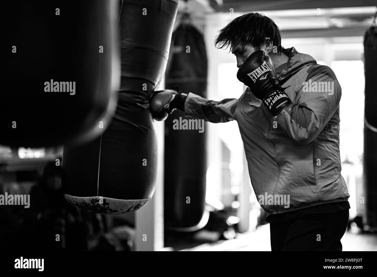 Seigo Yuri Akui of Japan trains during a public workout in Tokyo, Japan ...
