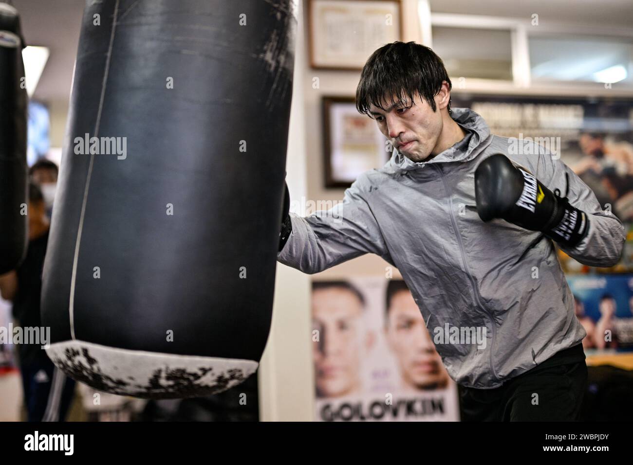 Seigo Yuri Akui of Japan trains during a public workout in Tokyo, Japan ...