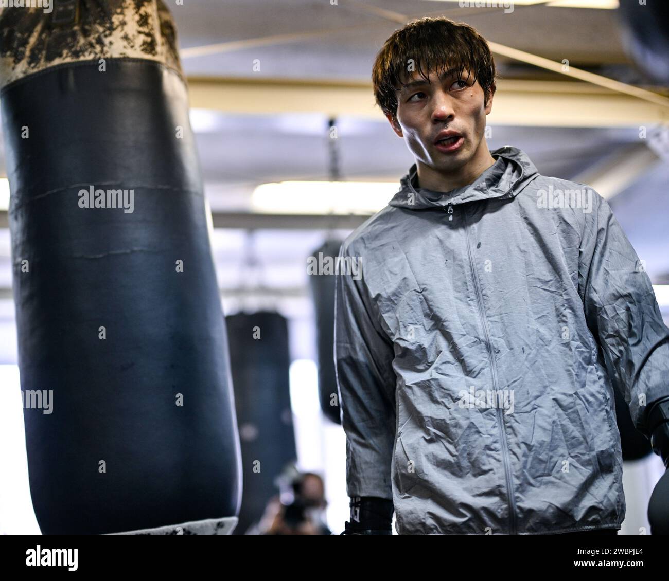 Seigo Yuri Akui of Japan trains during a public workout in Tokyo, Japan ...