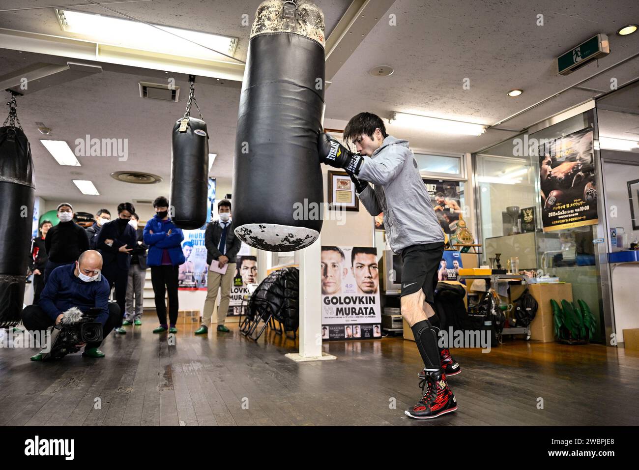 Seigo Yuri Akui of Japan trains during a public workout in Tokyo, Japan ...