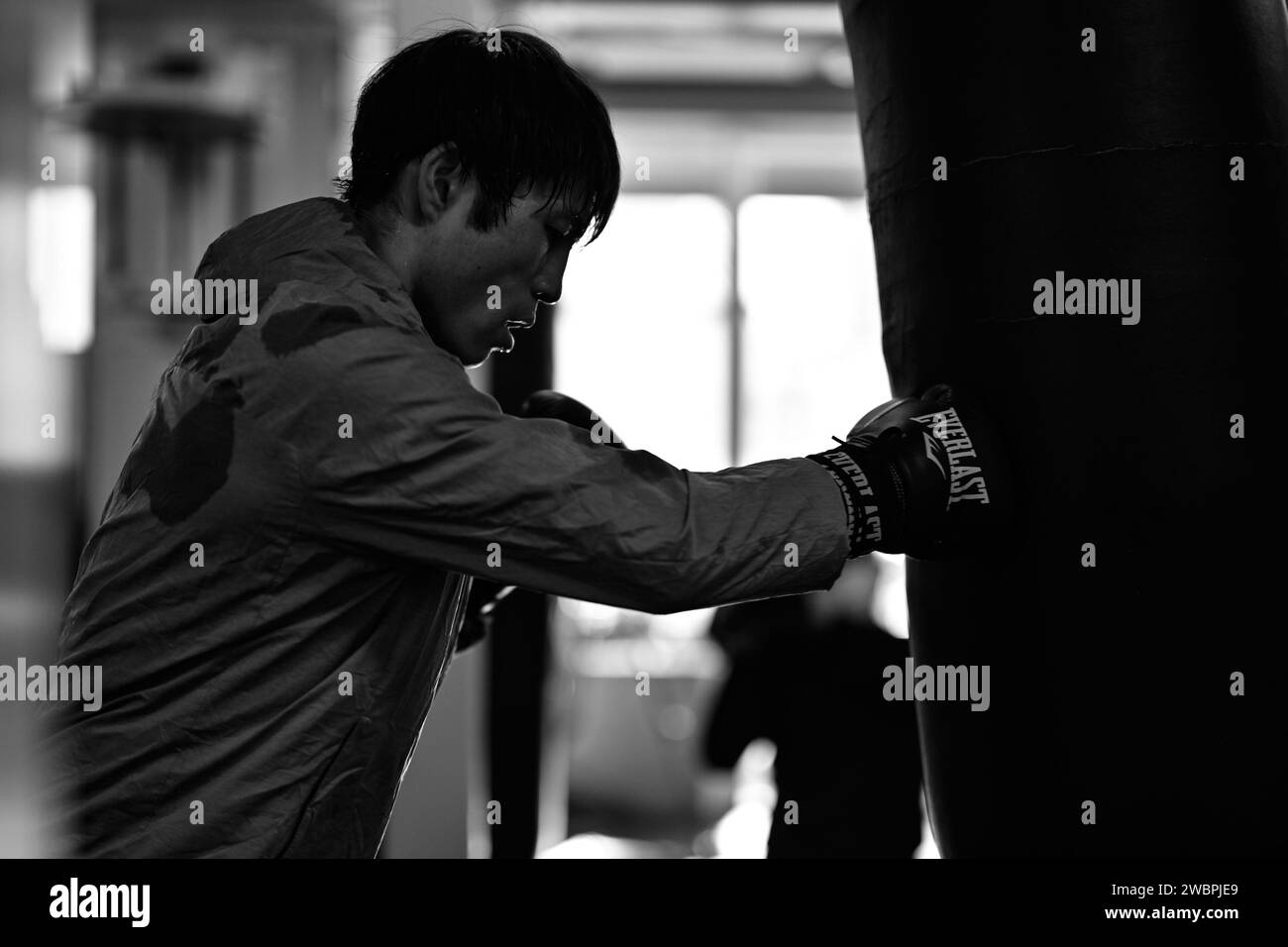 Seigo Yuri Akui of Japan trains during a public workout in Tokyo, Japan ...