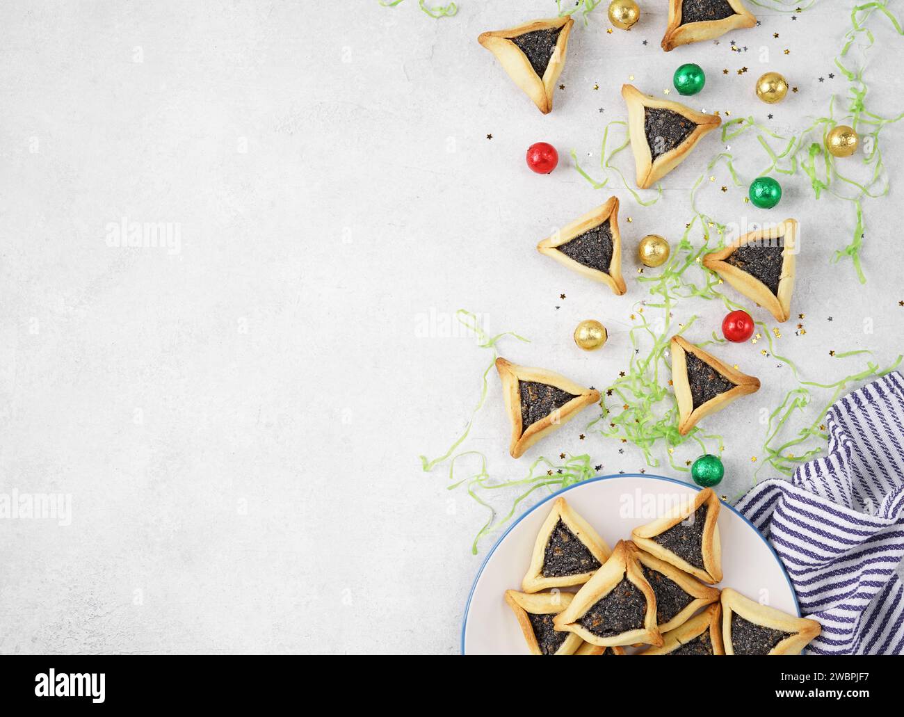 Traditional Jewish Hamantaschen cookies.Purim celebration concept Stock ...
