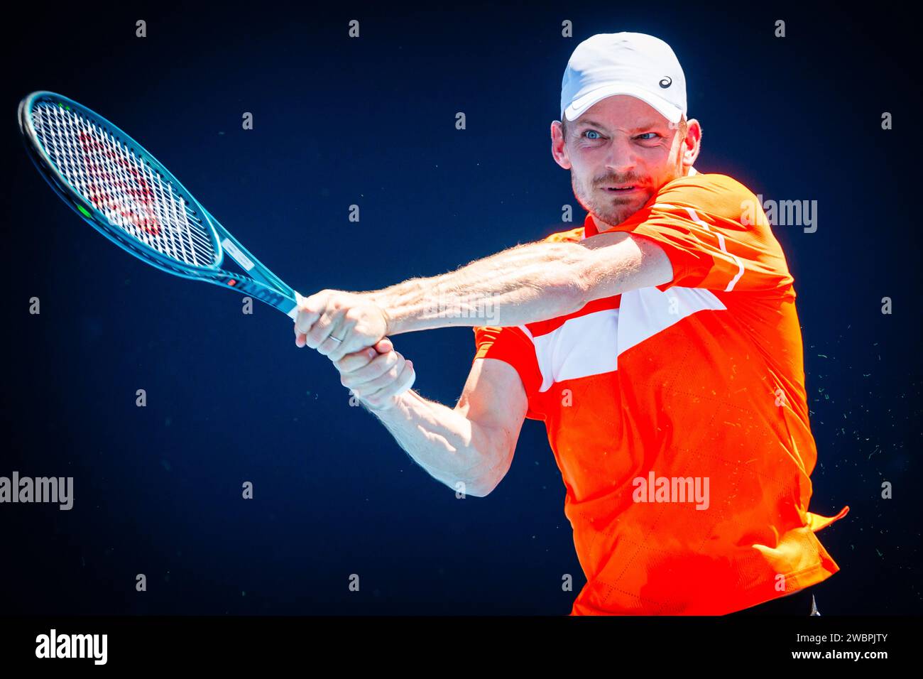 Melbourne, Australia. 12th Jan, 2024. Belgian David Goffin pictured in ...
