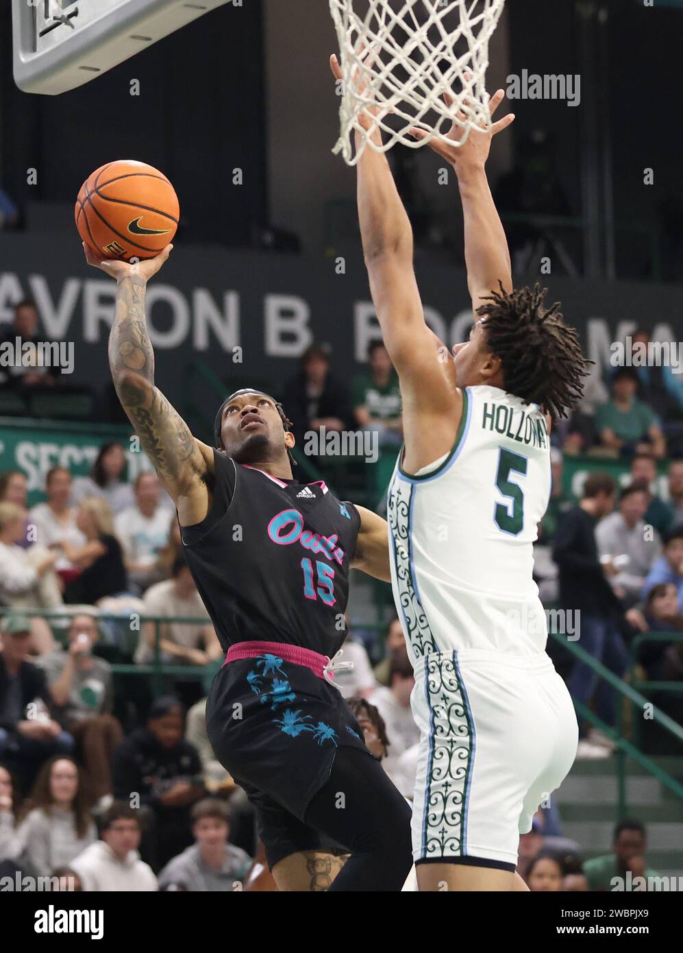 New Orleans, USA. 11th Jan, 2024. Florida Atlantic Owls guard Alijah ...