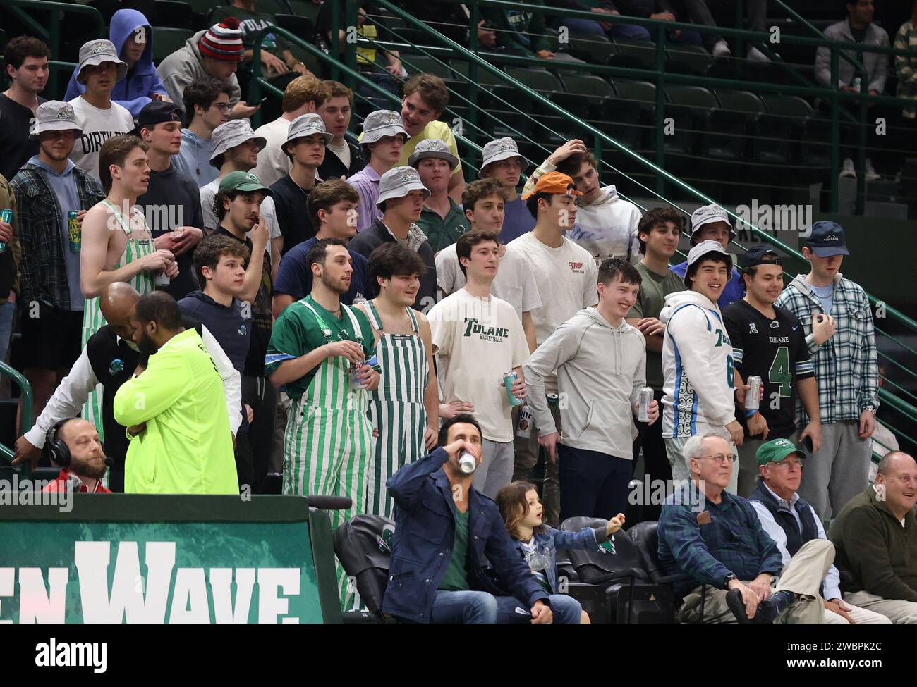 New Orleans, USA. 11th Jan, 2024. The Tulane Green Wave faithful cheer ...
