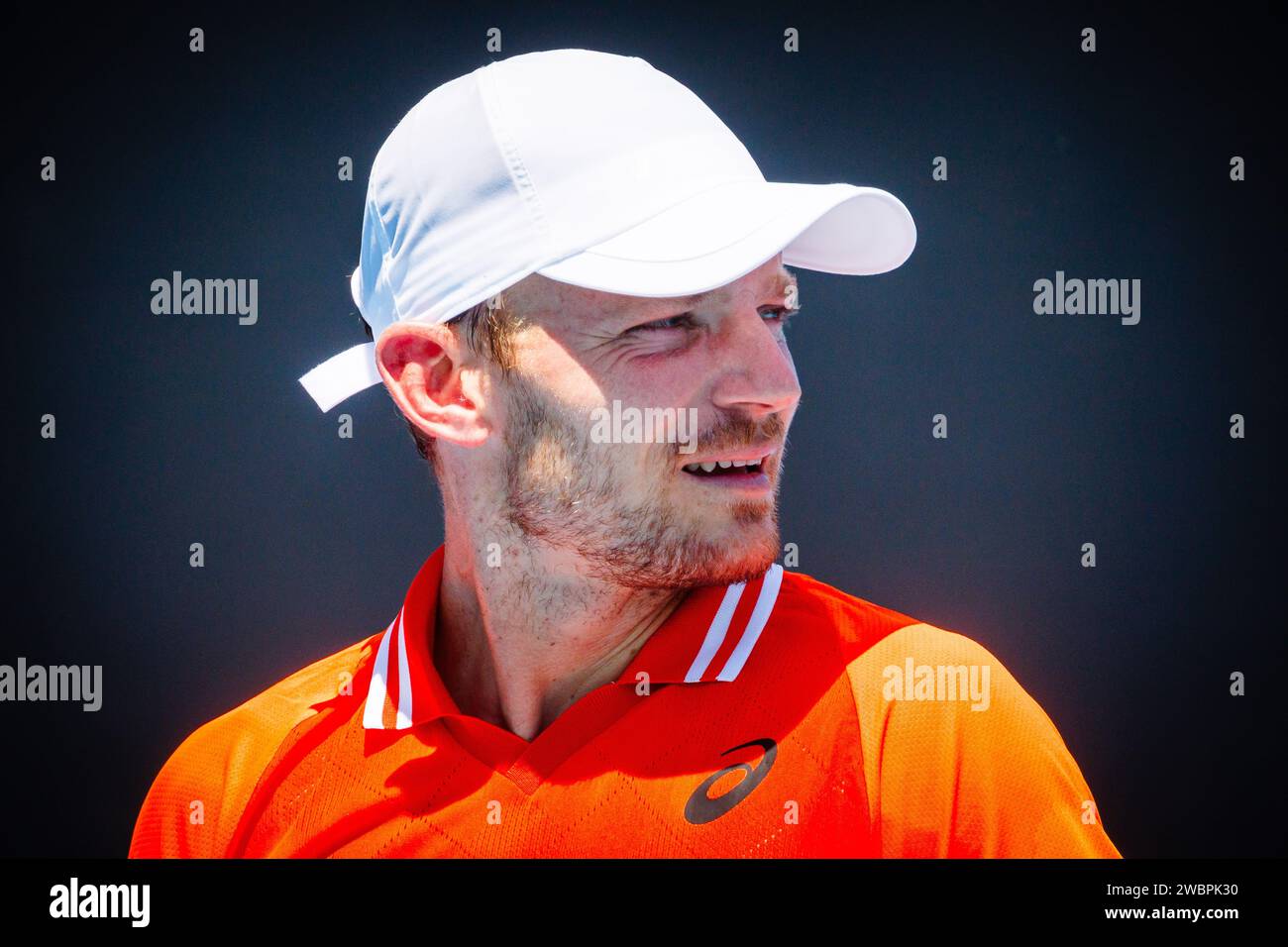 Melbourne, Australia. 12th Jan, 2024. Belgian David Goffin pictured in ...