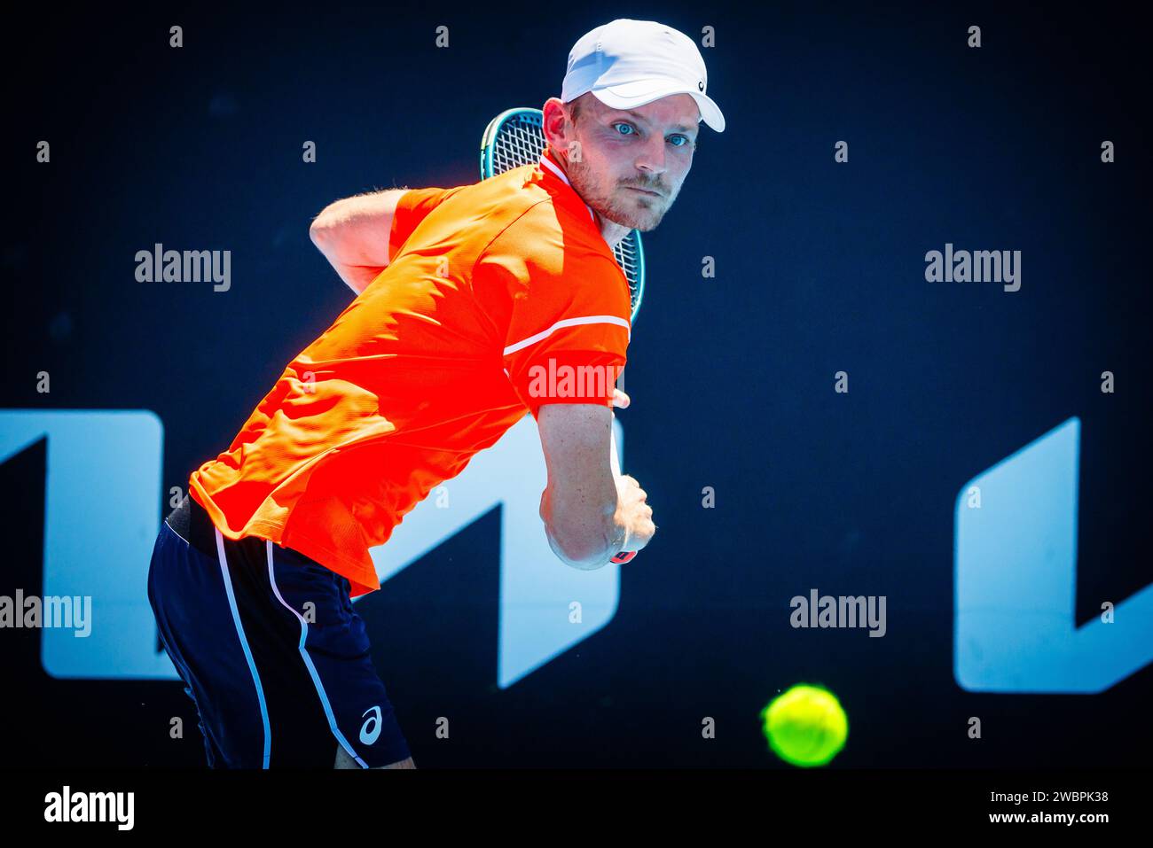 Melbourne, Australia. 12th Jan, 2024. Belgian David Goffin pictured in ...