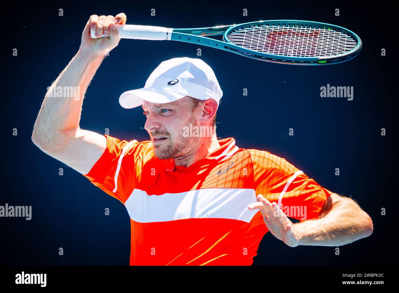 Melbourne, Australia. 12th Jan, 2024. Belgian David Goffin pictured in ...