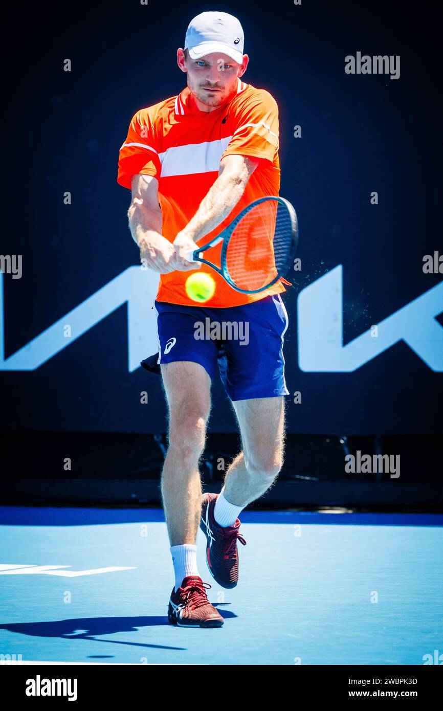 Melbourne, Australia. 12th Jan, 2024. Belgian David Goffin pictured in ...