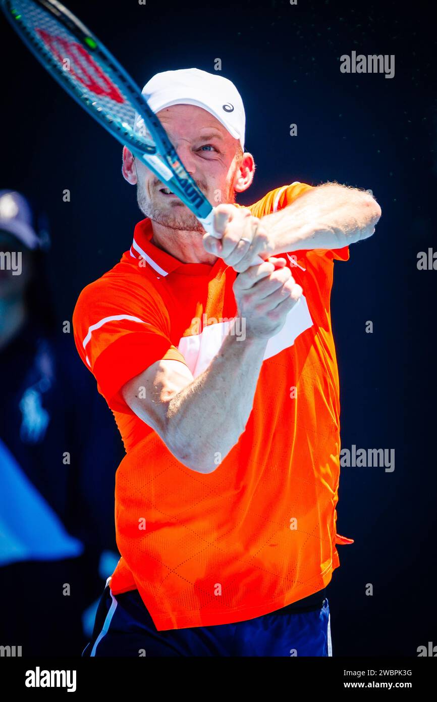 Melbourne, Australia. 12th Jan, 2024. Belgian David Goffin pictured in ...