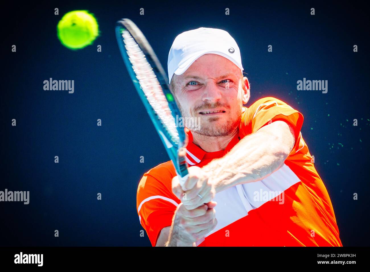 Melbourne, Australia. 12th Jan, 2024. Belgian David Goffin pictured in ...