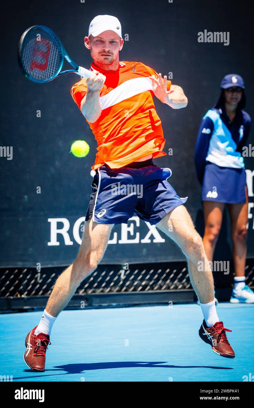 Melbourne, Australia. 12th Jan, 2024. Belgian David Goffin pictured in ...