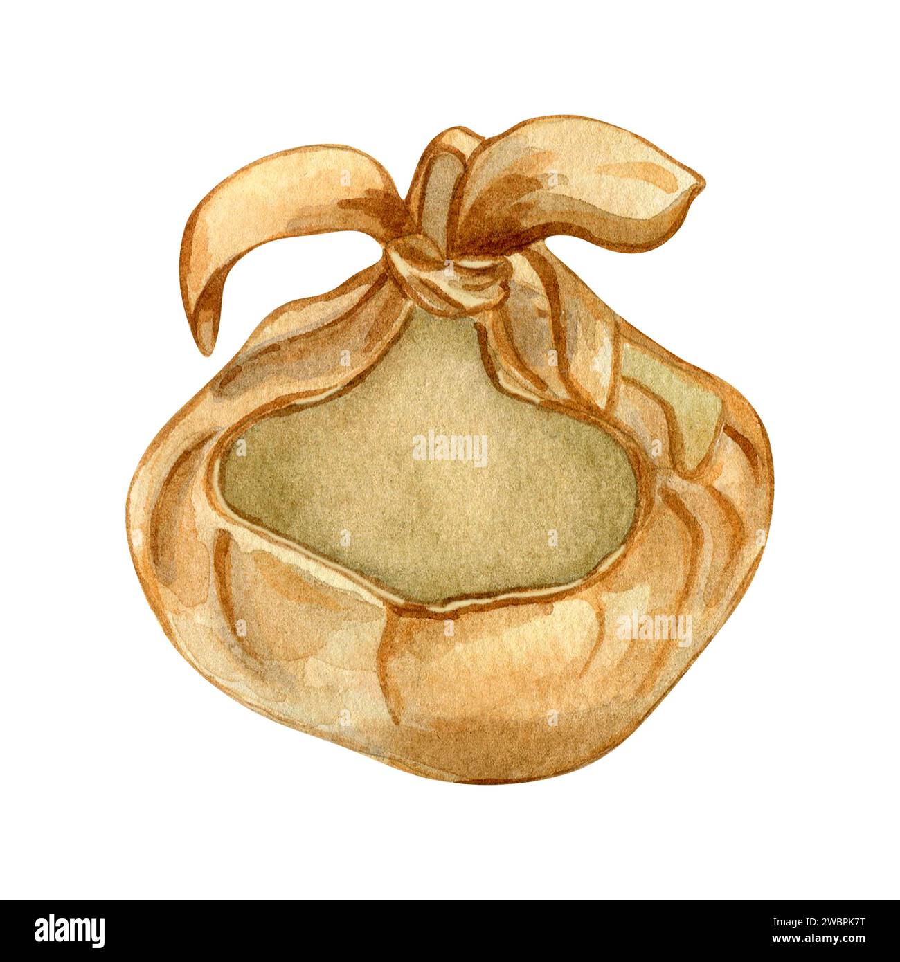 Empty bundle of fabric for Easter egg watercolor illustration isolated ...