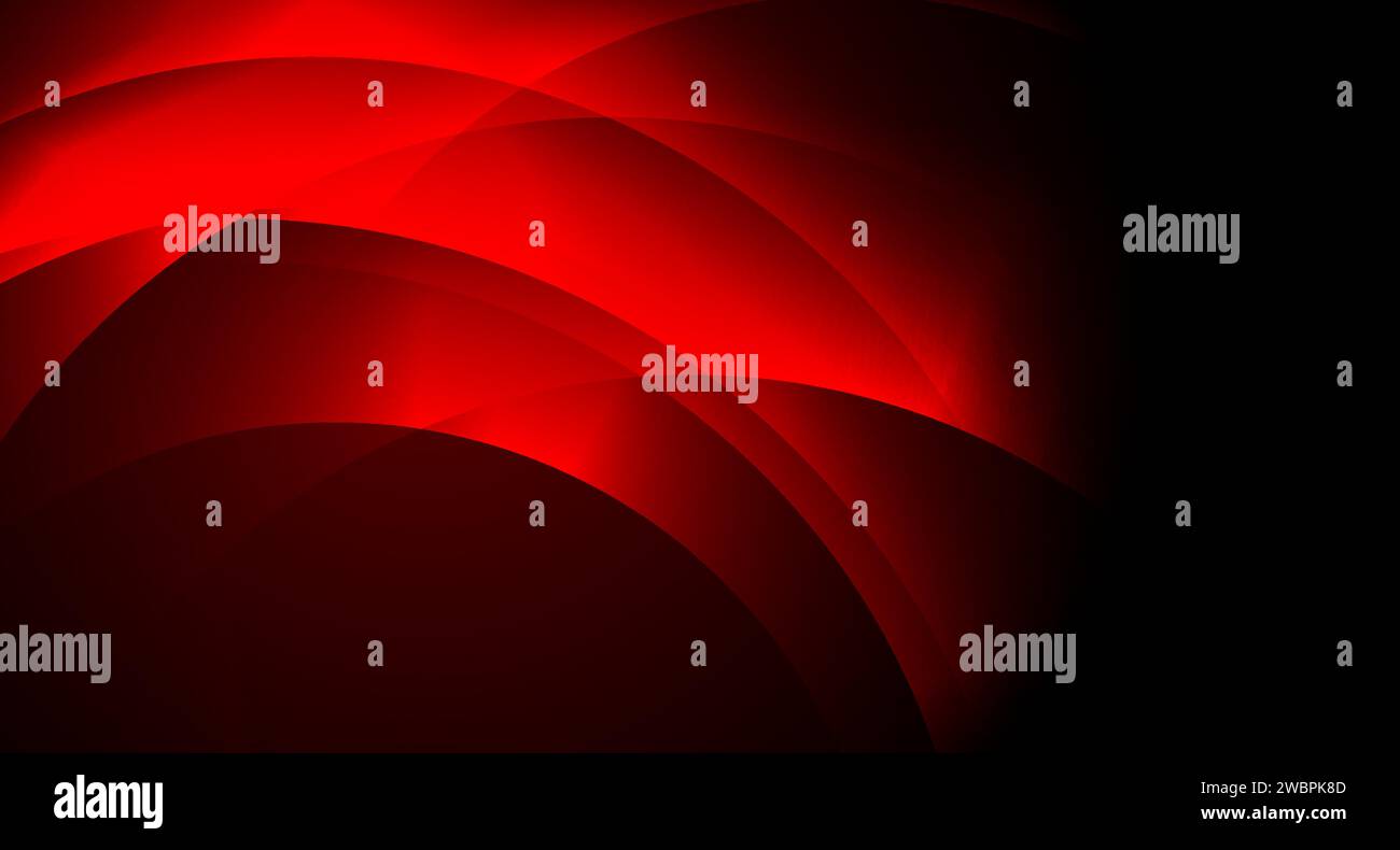 Bright red glowing shiny waves abstract background. Vector design Stock ...