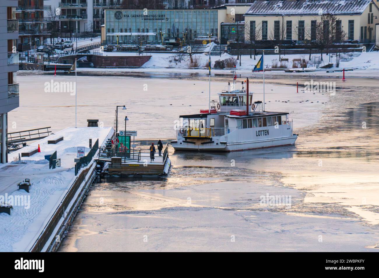 Ice on the sea in Henriksdal and Hammarby Sjöstad near Stockholm ...