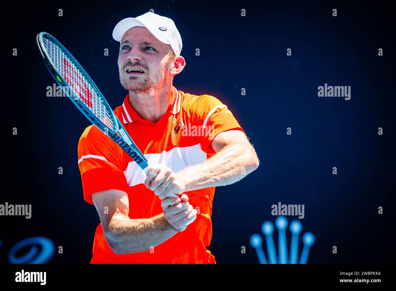 Melbourne, Australia. 12th Jan, 2024. Belgian David Goffin pictured in ...