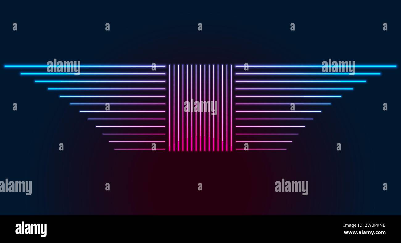 Blue ultraviolet neon laser linear technology background. Vector ...