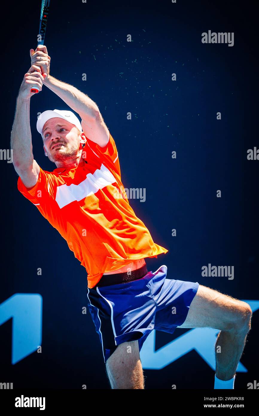 Melbourne, Australia. 12th Jan, 2024. Belgian David Goffin pictured in ...