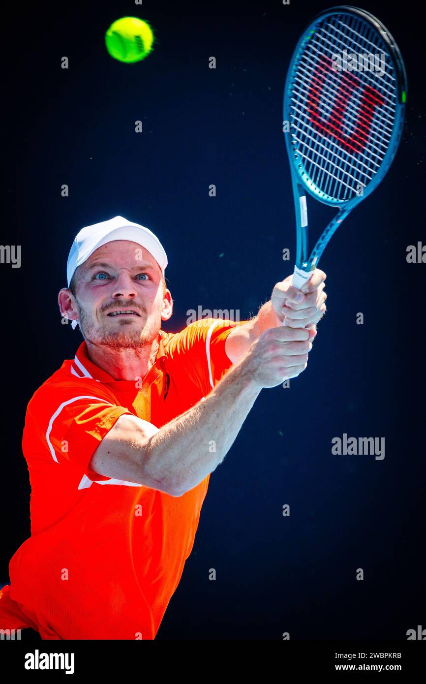 Melbourne, Australia. 12th Jan, 2024. Belgian David Goffin pictured in ...