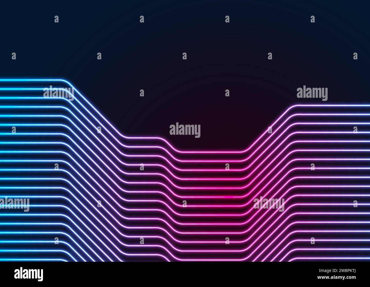 Blue ultraviolet neon laser lines technology background. Vector graphic ...