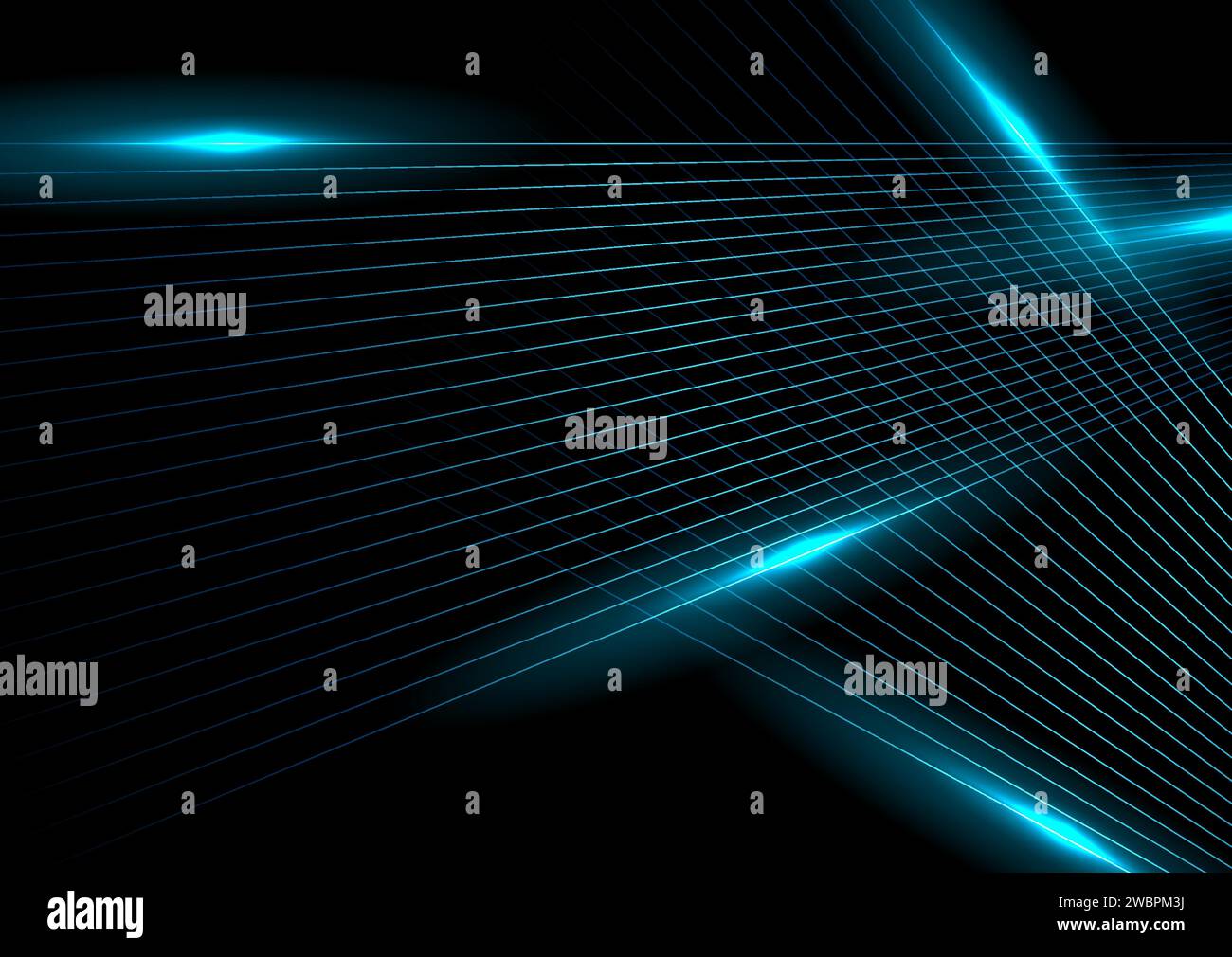 Blue glowing minimal lines abstract futuristic tech background. Vector ...