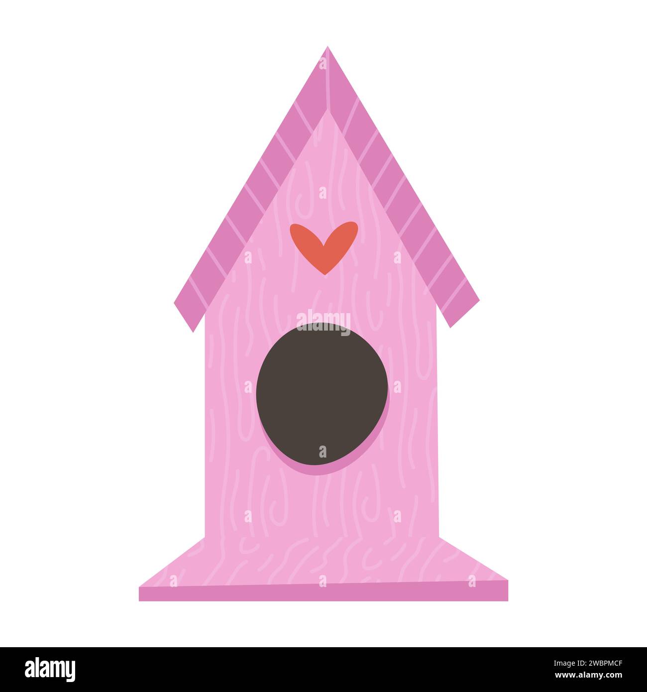 Cute wooden pink birdhouse for birds isolated on a white background ...