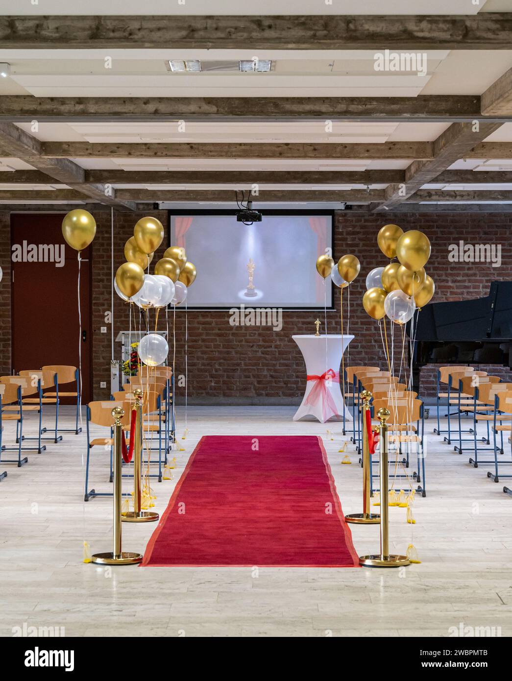 German Abitur Graduation party room decoration with Balloons and Award ...