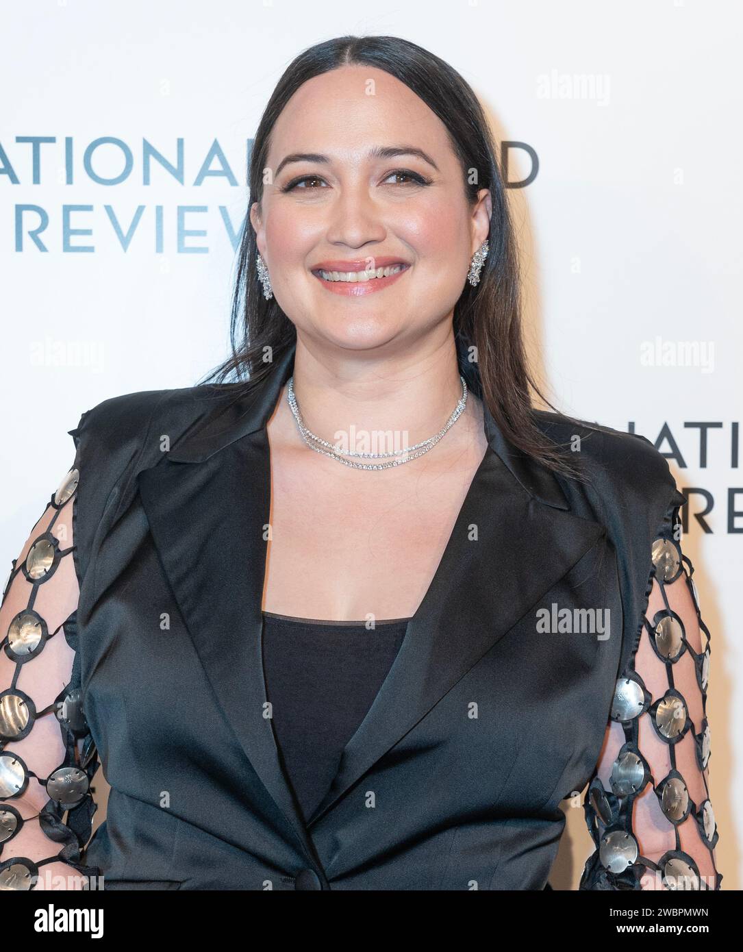 New York, USA. 11th Jan, 2024. Lily Gladstone wearing dress by Batsheva ...