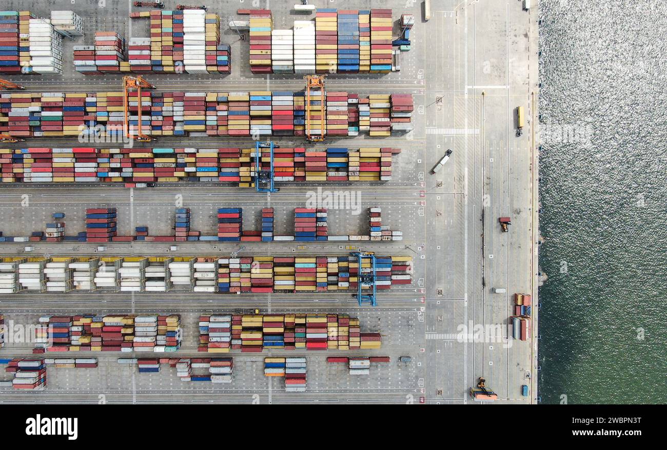 Abidjan. 11th Jan, 2024. An aerial drone photo taken on Jan. 11, 2024 ...